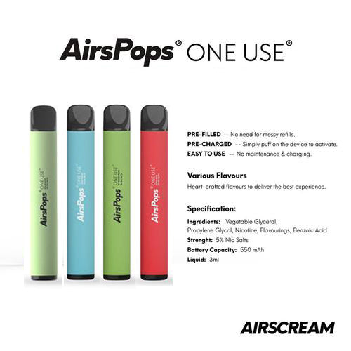 5% Airpops One Use - Assorted Flavours – HairEtc